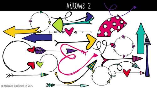 Arrows clip art 2, Point clip art COLORED Version by Melonheadz Clipart
