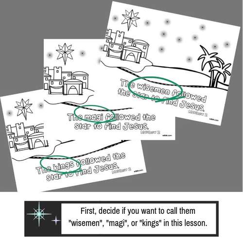 Wisemen Follow the Star Popsicle Stick Activity Sheet (wisemen, magi ...