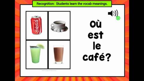 FRENCH DRINKS BOOM CARDS French Digital Flashcards French Boom Cards
