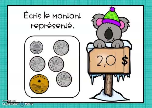 La monnaie canadienne Boom Cards french distance learning by Madame Soleil