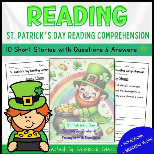 St. Patrick’s Day Reading Comprehension Worksheets | 10 Short Stories ...