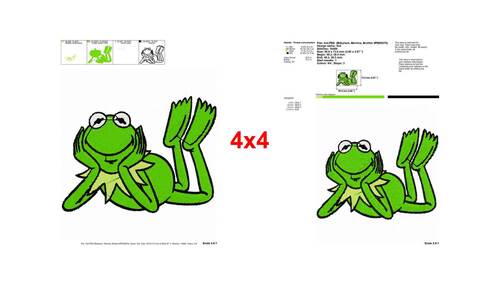 Kermit the Frog relaxing pose Muppets cartoon embroidery designs ...