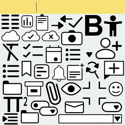 Word Processor User Interface Icons (Typing UI Images) - Clipart