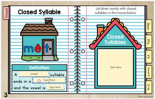 Digital Syllable Types Interactive Notebook | Google Slides | 6 ...