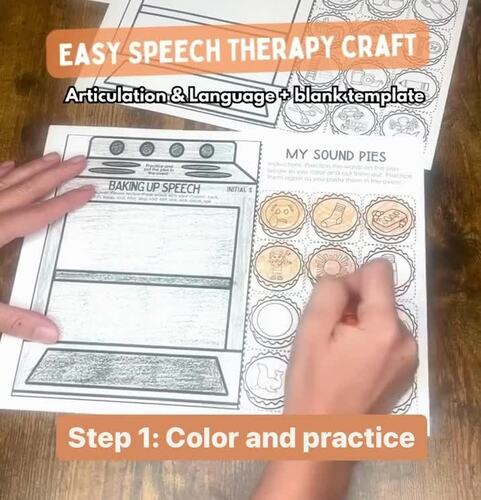 Baking Up Speech One Page Thanksgiving Speech Therapy Craft by Panda Speech