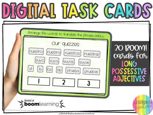 Long Possessive Adjectives Digital Task Cards | BOOM Cards by Senorita ...