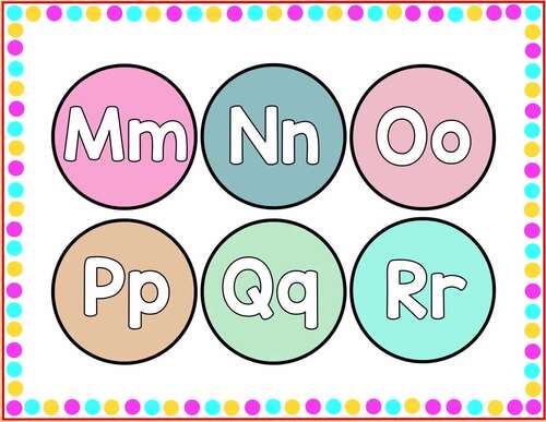 Printable Bright Small Alphabet Flashcards, Vibrant Round Alphabet ...