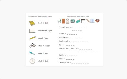 SET 3: 10 Basic Vocabulary Worksheets (ESL beginner, A1-A2, year 1-2 ...