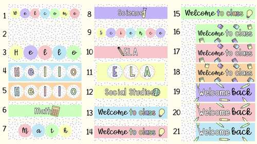 Spotty pastels animated Google Classroom headers banners for back to school