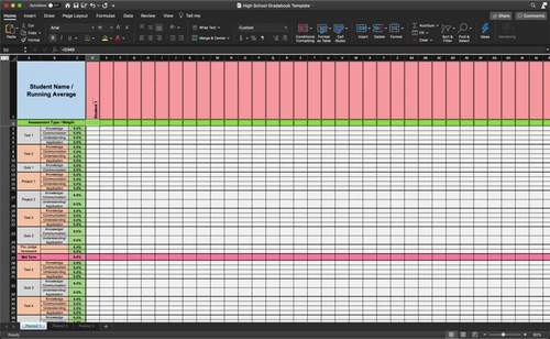 Editable Excel High School Grade Book by John-Morgan PIZZUTI | TPT