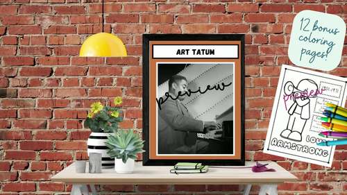 Jazz Musicians Posters AND Coloring Sheets - Black History Men in Jazz