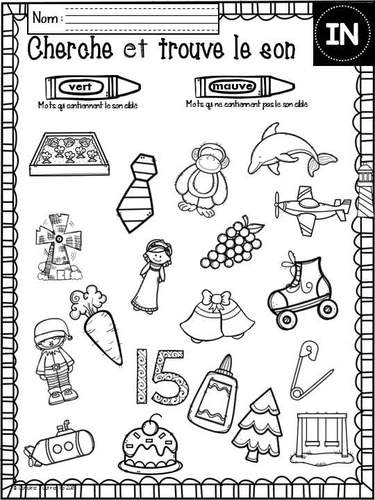 French Search and Find the Sound/ Cherche et trouve les sons | TpT