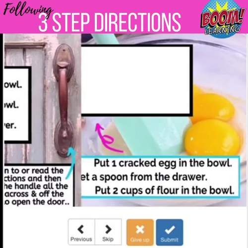 Following 3 Step Directions ️ ️ ️ Self-directed DIGITAL Boom™ Cards!!