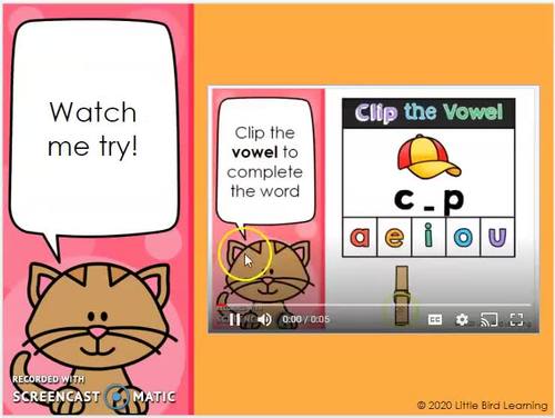 CVC Words Digital Clip Cards | Google Slides and Easel Activity | TPT