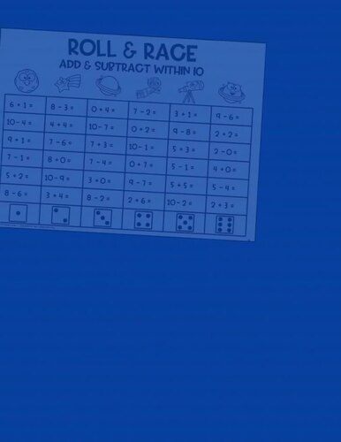 Outer Space Roll and Race Mixed Add & Subtract Within 10 Dice Game Math ...