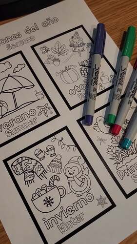 The Four Seasons: English-to-Spanish Worksheet (Summer, Fall, Winter ...
