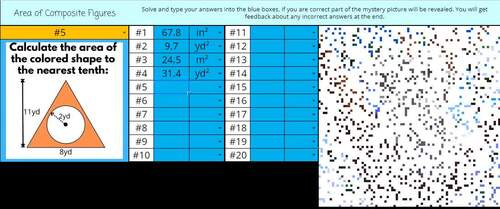 Area of Composite Figures Pixel Art | With Circles by Pick Up and Go ...