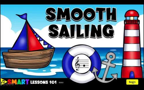 SMOOTH SAILING NOTE GAME Treble Clef Music Activity Summer Music Lesson