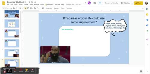 Winter Social Emotional Learning SEL Check In Editable Digital Resource