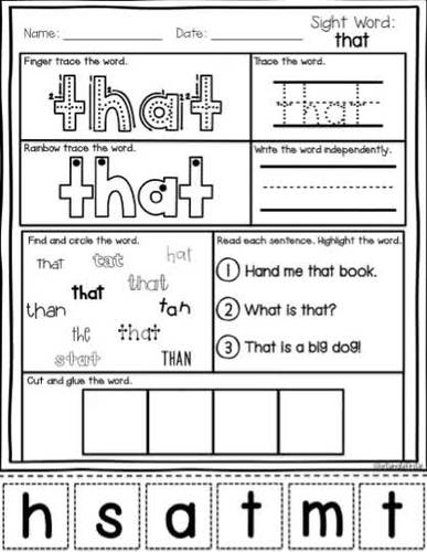 Fry First 100 Words Sight Word Practice by Fortunate Firstie | TPT