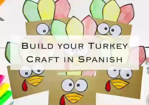 Thanksgiving Turkey Craft in Spanish | Actividad pavo de Acción de Gracias