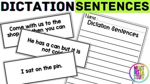 Dictation Sentences for Sentence Writing by MrM'sInstaStuff | TPT