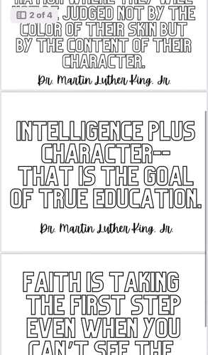 Dr. Martin Luther King, Jr. Quote Coloring Sheets PDF easy printable ...