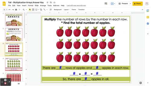 Arrays Multiplication / Fall Math Center / Google Classroom by ...
