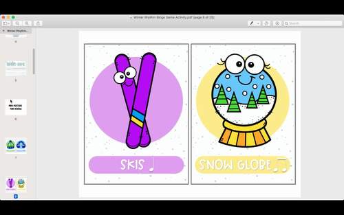 Winter Rhythm Bingo Game | Printable & Distance Learning Activity