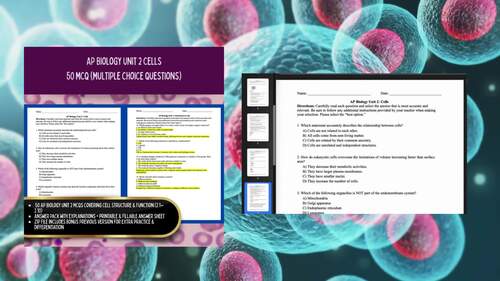 AP Biology Curriculum | Unit 2 Cells MCQs Worksheets & Answer Key