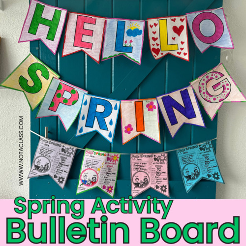 Hello Spring Bulletin Board Banner Activity & Craft | Brain Break, Centers