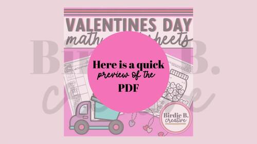 Valentines Day Math Worksheets Packet | Print & Go Skills Review | PK-1