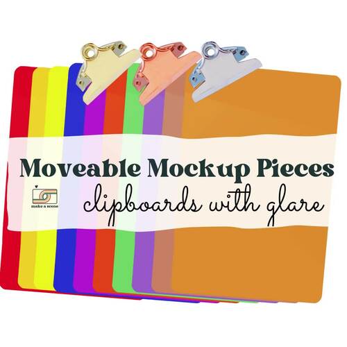 Clipboards with Removable Clip Mock Up Movable Images | Transparent ...