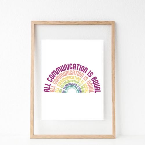 All Communication is Equal Speech Wall Art Print Room Office Board ...