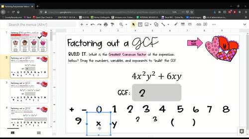 Valentine's Day Factoring Polynomials Google Slides Activity | TPT