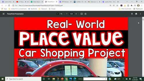 Place Value Car Project by Radiant Room 206 | TPT