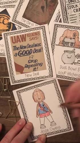 Great Depression Trading Cards by Bow Tie Guy | TPT