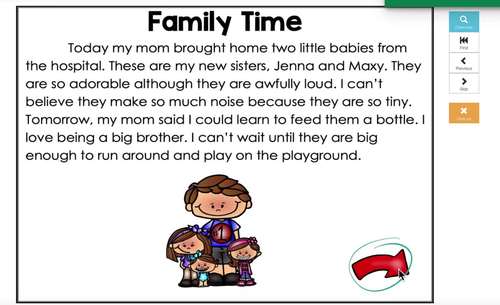 Fiction Reading Fluency and Comprehension Passages | Boom Cards™ Set 3