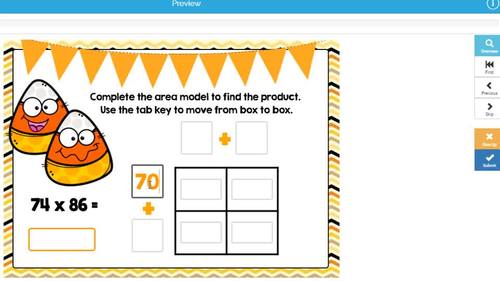 2-Digit Multiplication Digital Boom Card Bundle - 4th Grade Math Activities