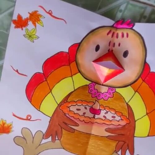 Turkey Pop-Up Craft : Thanksgiving Card / Thanksgiving Day by Fun Every Day
