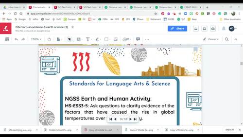 NGSS Middle School Science Passage | Claim Evidence Reasoning | Text ...