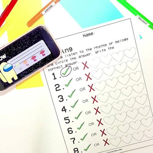 Melodic & Rhythmic Dictation | Elementary Music | Assessment | TPT