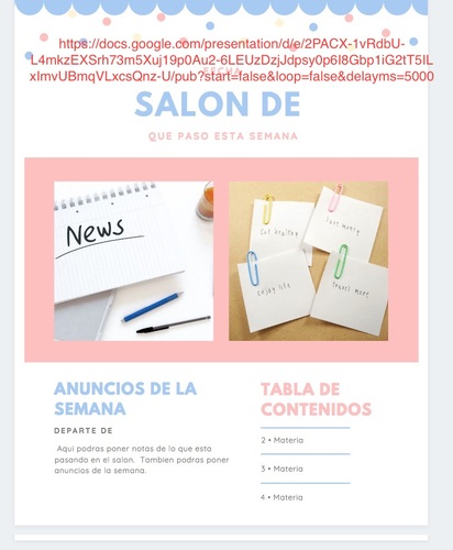 Dual Language template in Spanish for online teaching/en español