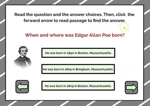 Edgar Allan Poe Scavenger Hunt BOOM Cards by CarolJ Creations | TPT