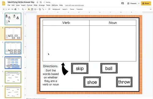 Verbs Google Slides Distance Learning by Giving Grace Teaching | TpT
