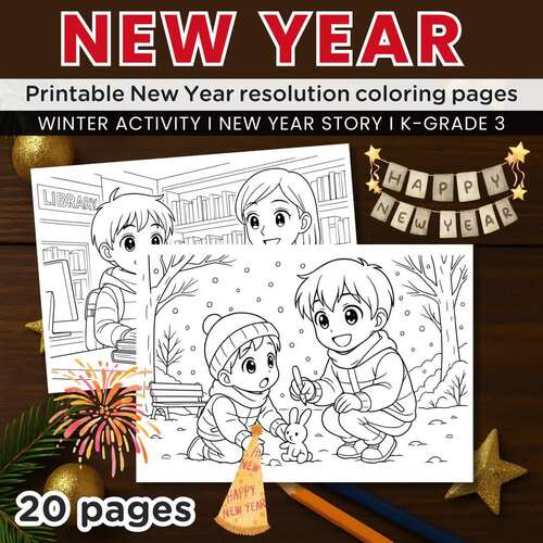New Year Resolution Coloring Pages, Fun Holiday & Winter Creativity ...