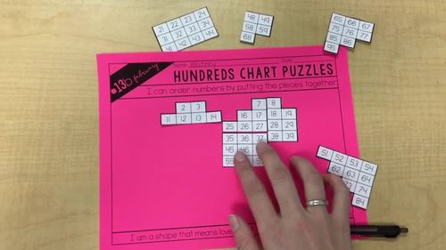 Hundreds Chart Mystery Picture Puzzles for February | TPT