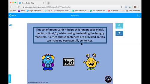 Apraxia and Phonological Disorder P Sound Boom Cards #DistanceLearning