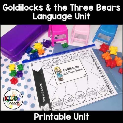 Preschool Speech Therapy Goldilocks and Three Bears Printable Activities