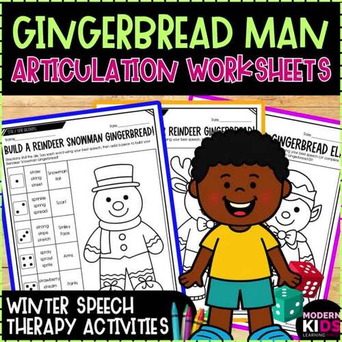 Christmas Gingerbread Articulation - December Winter Speech Therapy ...